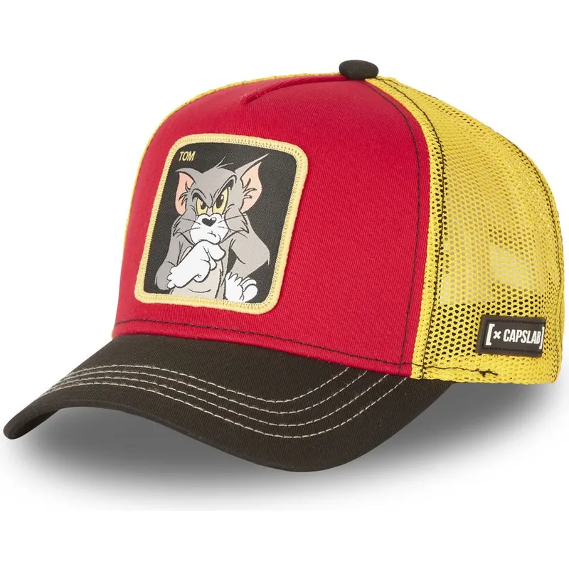 Casquette trucker rouge, jaune et noire Tom TO4 Looney Tunes Capslab ...